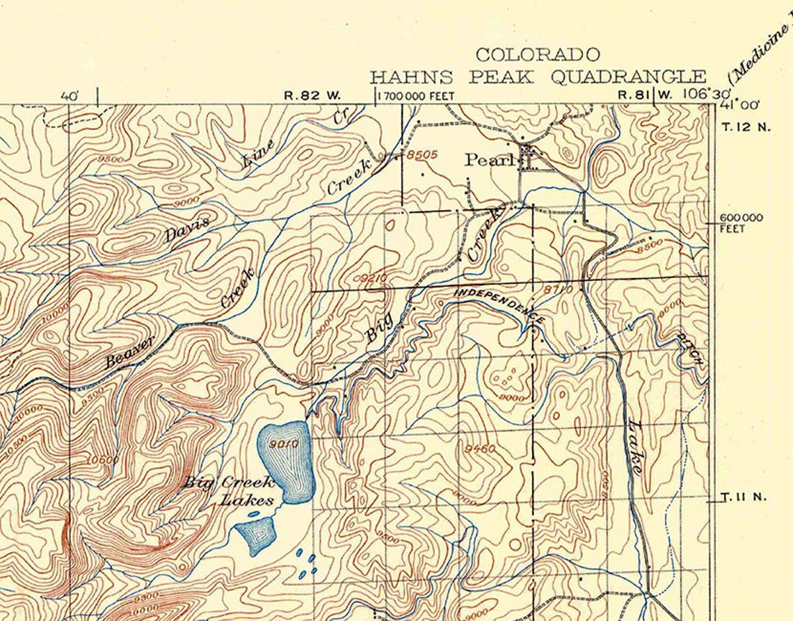 1911 Topo Map of Hahns Peak Quadrangle Colorado Routt National | Etsy