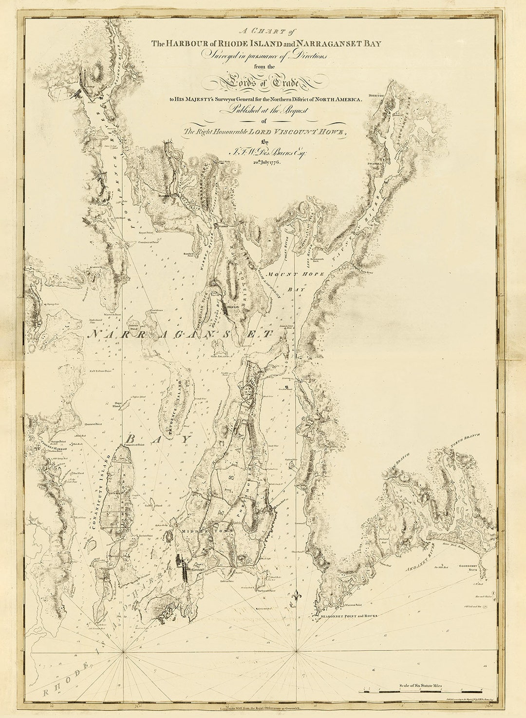 1800 Nautical Chart of Narraganset Bay Rhode Island - Etsy