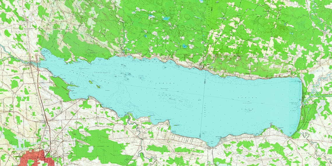 1957 Map of Oneida Lake New York | Etsy