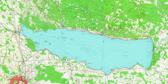 1957 Map of Oneida Lake New York | Etsy
