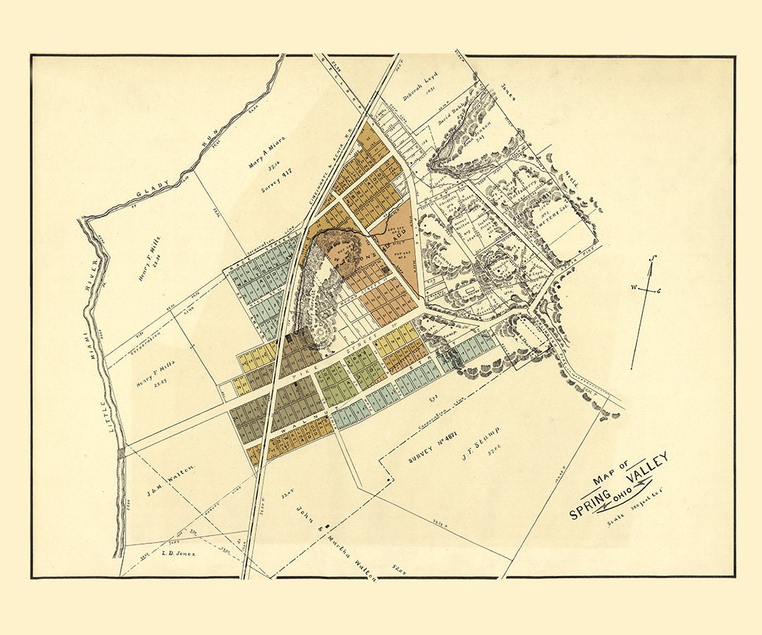 1896 Map of Spring Valley Greene County Ohio - Etsy