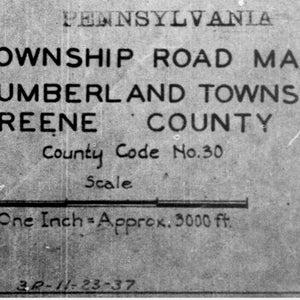 1937 Map of Cumberland Township Greene County Pennsylvania Carmichaels ...