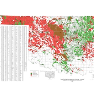 2002 Map of Oklahoma Oil and Gas Fields - Etsy