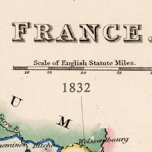 1832 Map of France - Etsy