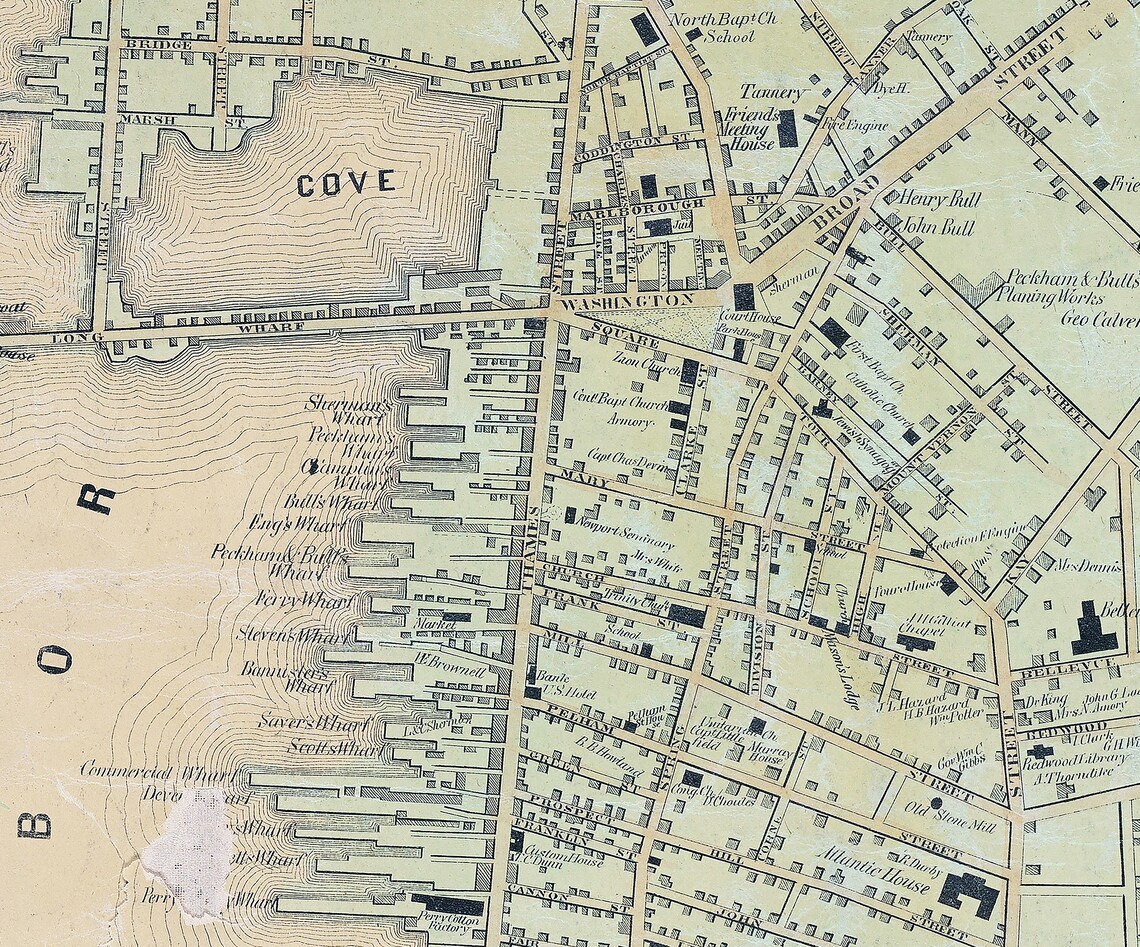 1850 Map of Newport County Rhode Island - Etsy