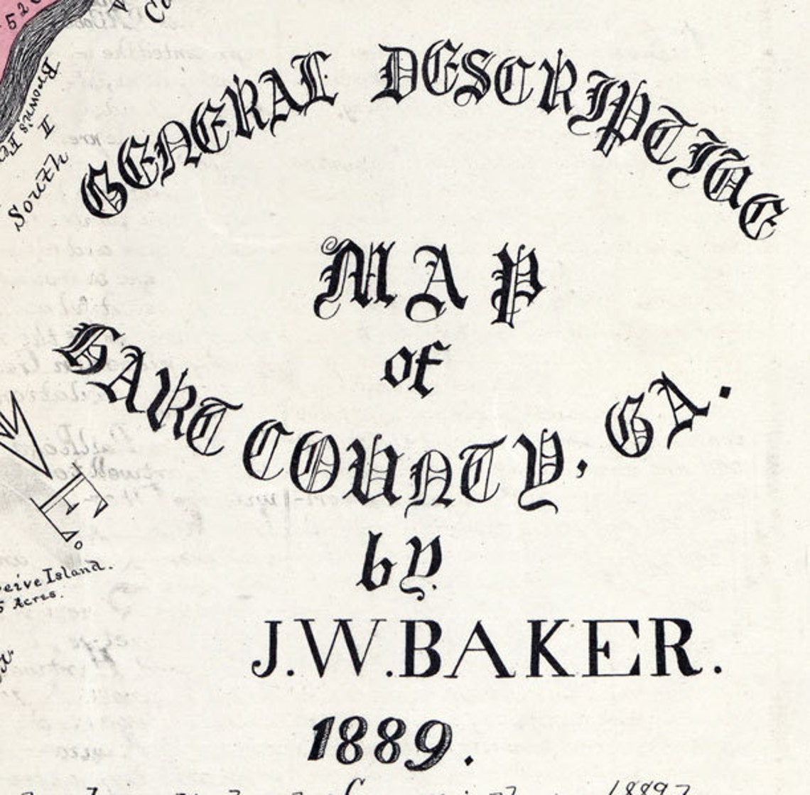 1889 Map of Hart County Georgia Landowner Reprint - Etsy