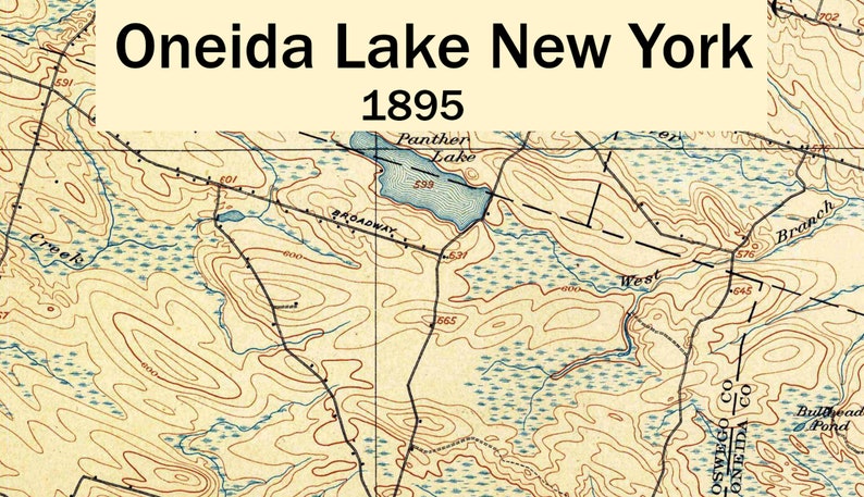 1895 Map of Oneida Lake New York - Etsy