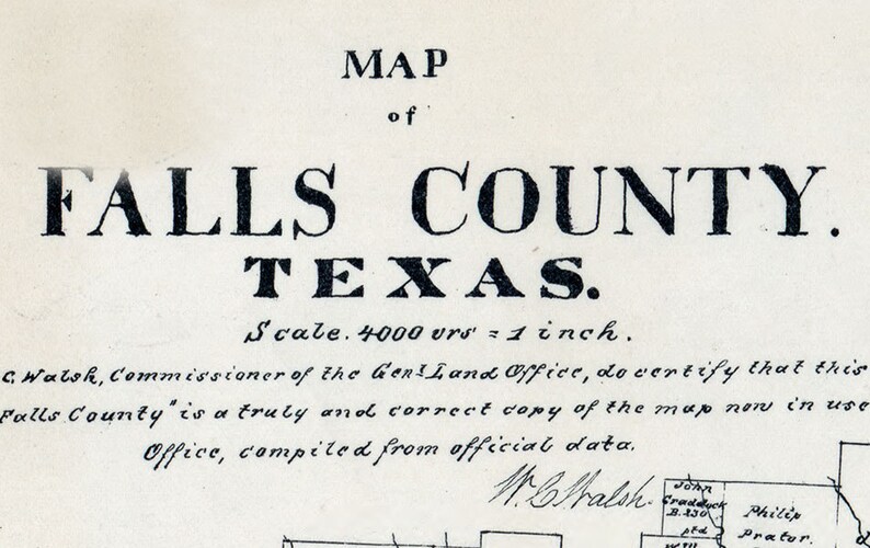 1879 Farm Line Map of Falls County Texas - Etsy