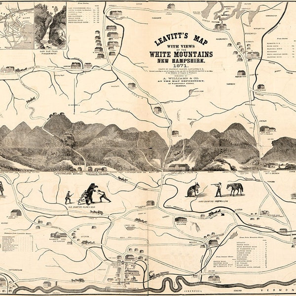 White Mountains Map Art - Etsy