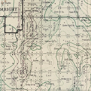 1917 Map of the Cushing Oil Field Oklahoma - Etsy