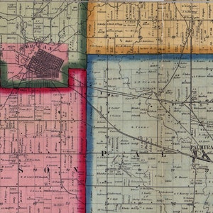 1857 Farm Line Map of Lenawee County Michigan Adrian - Etsy