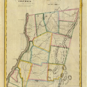 1829 Map of Columbia County New York - Etsy