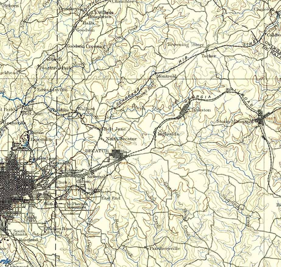 1888 Topo Map of Atlanta Georgia - Etsy UK