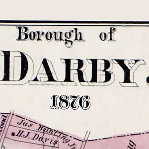 1876 Town Map of Darby Delaware County Pennsylvania - Etsy