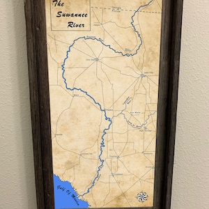 Map of the Suwannee River Florida Framed - Etsy