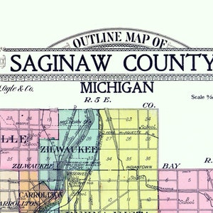 1916 Map of Saginaw County Michigan - Etsy