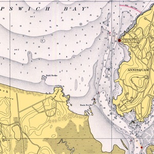 1938 Nautical Map of Gloucester Harbor and Annisquam River ...