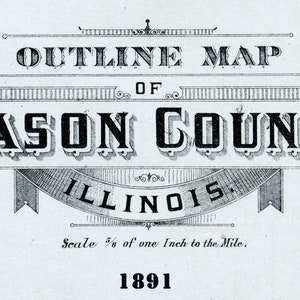 1891 Map of Mason County Illinois - Etsy