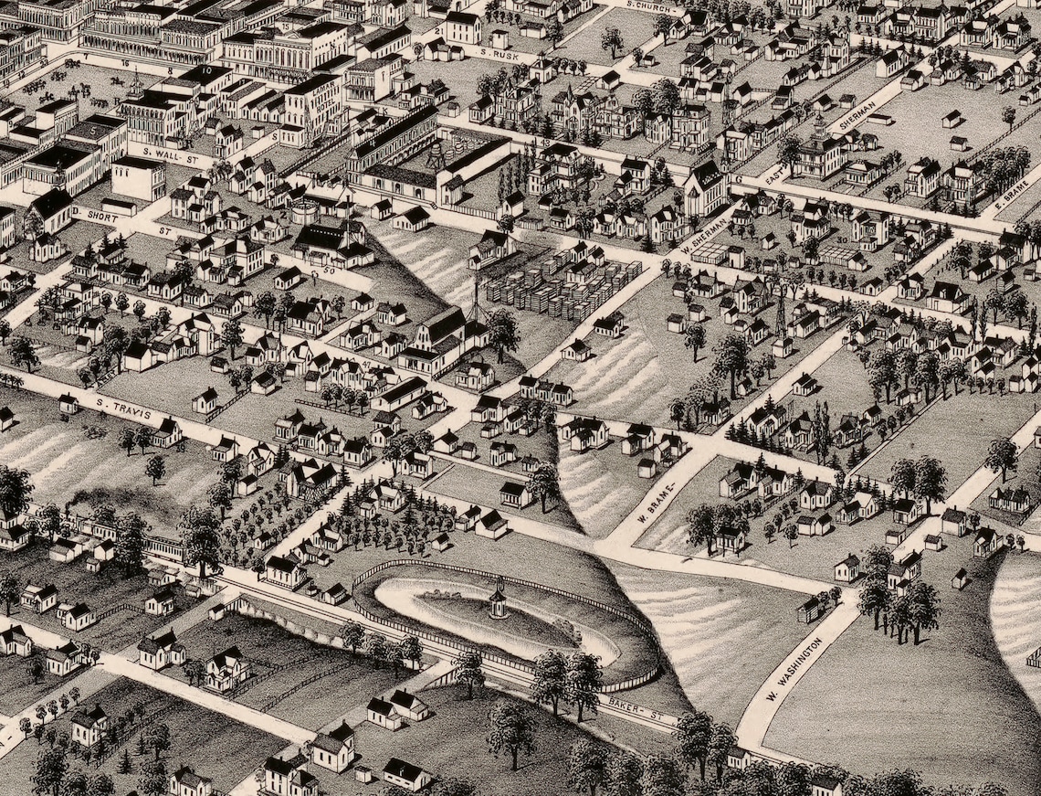 1885 Panoramic Map of Paris Lamar County Texas - Etsy