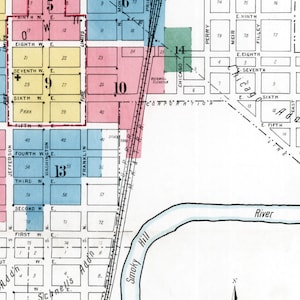 1912 Town Map of Junction City Kansas - Etsy