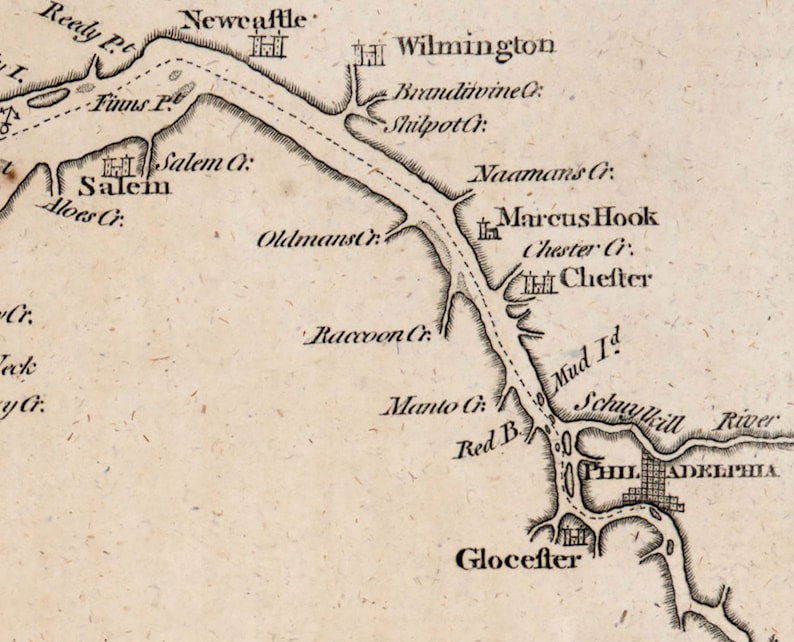 1776 Chart Map of the Delaware Bay and River Philadelphia - Etsy