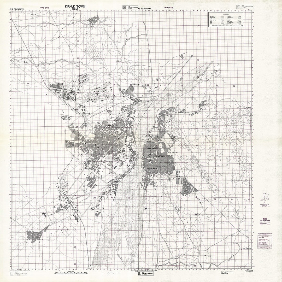 1958 Map of Kirkuk Iraq - Etsy