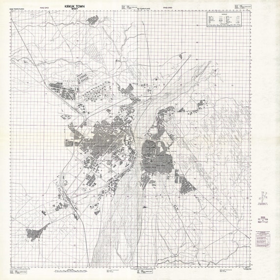 1958 Map of Kirkuk Iraq | Etsy