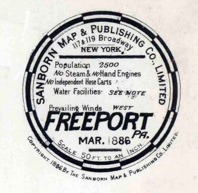 1886 Town Map of Freeport Armstrong County Pennsylvania - Etsy