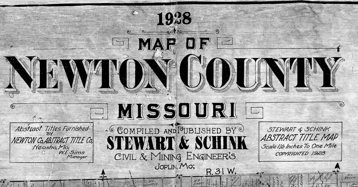 1928 Map of Newton County Missouri - Etsy