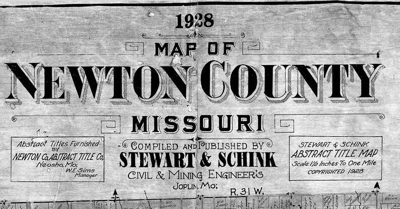 1928 Map of Newton County Missouri - Etsy