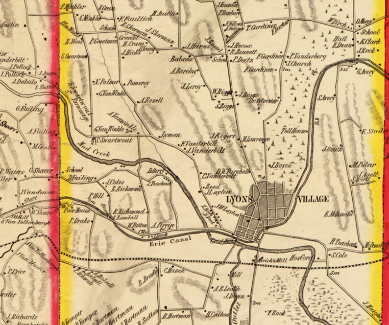 1853 Map of Wayne County New York - Etsy