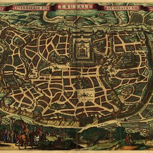 1660 Canvas Map of the City of Jerusalem Israel - Etsy
