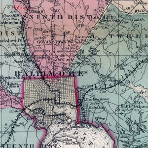 1866 Map of Baltimore County Maryland - Etsy