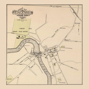 1876 Town Map of Vergennes Addison County Vermont - Etsy