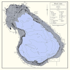 1939 Map of Black Lake Cheboygan & Presque Isle County Michigan - Etsy