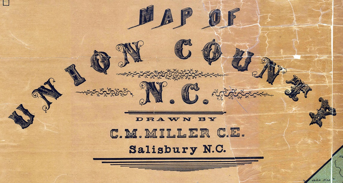 1907 Map of Union County North Carolina | Etsy
