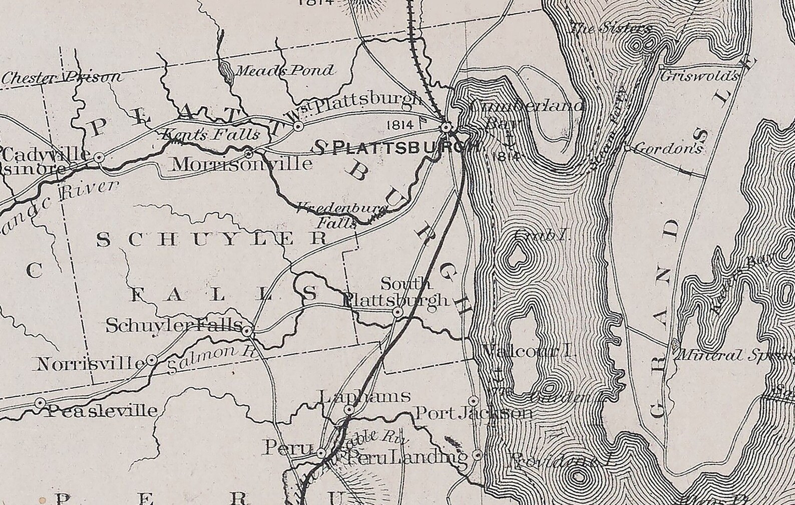 1869 Map of the Saranac Lakes New York - Etsy