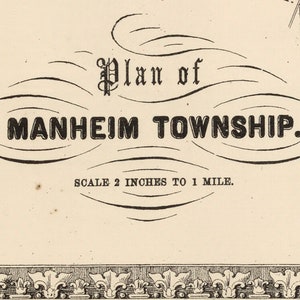 1864 Map of Manheim Township Lancaster County Pennsylvania - Etsy