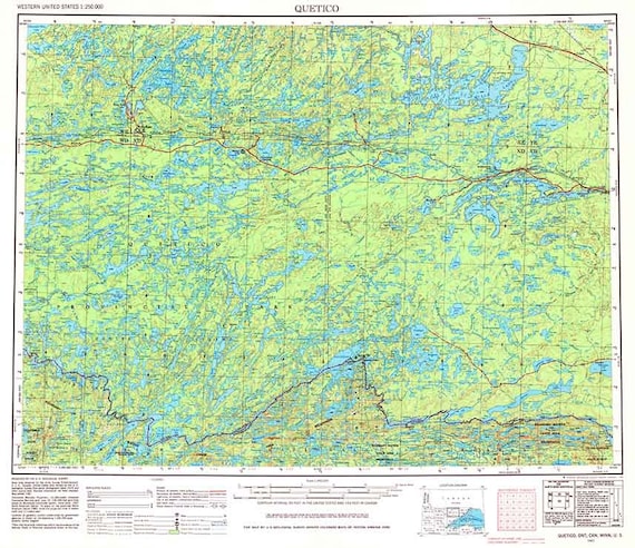 1957 Topo Map of Quetico Minnesota Quadrangle | Etsy