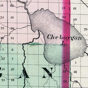 1873 Map of Cheboygan County Michigan - Etsy