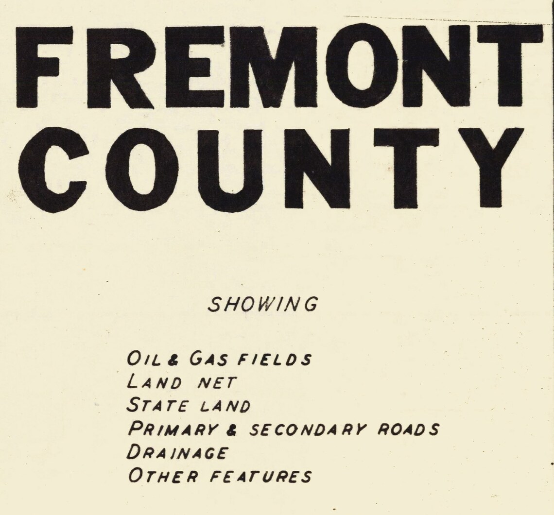 1936 Map of Fremont County Wyoming Oil and Gas Well Fields - Etsy