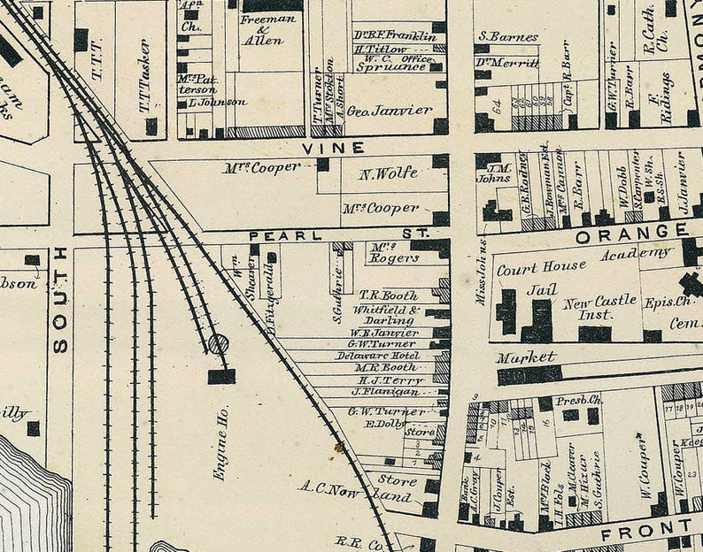 1868 Town Map of New Castle New Castle County Delaware - Etsy