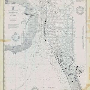 1918 Nautical Map of Buffalo Harbor New York - Etsy