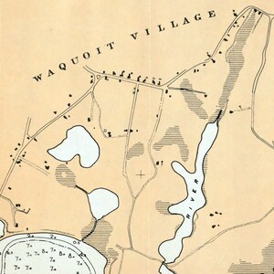 1900 Map of Waquoit Bay Falmouth Massachusetts - Etsy