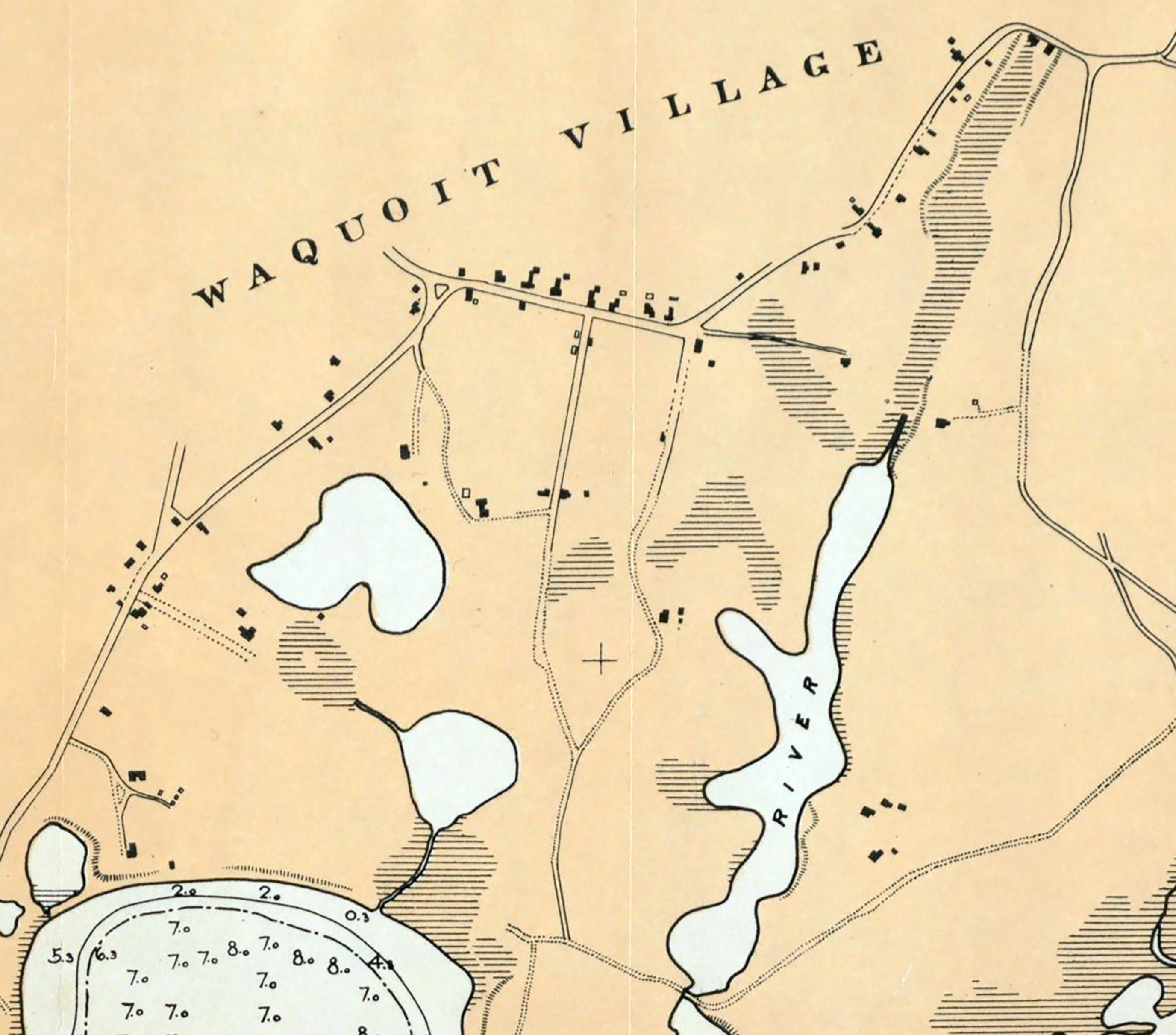 1900 Map of Waquoit Bay Falmouth Massachusetts - Etsy