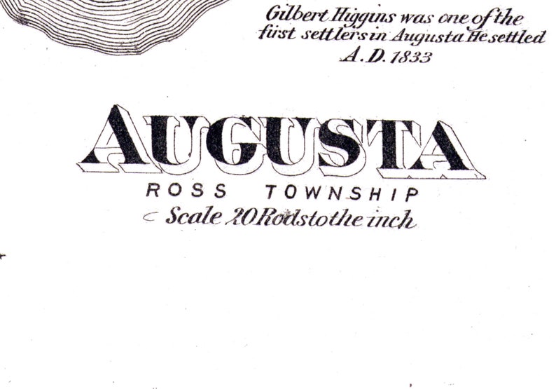1873 Town Map of Augusta Kalamazoo County Michigan - Etsy