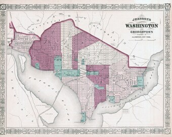 Map of Georgetown Dc - Etsy