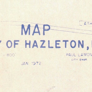 1972 Map of Hazelton Pennsylvania - Etsy