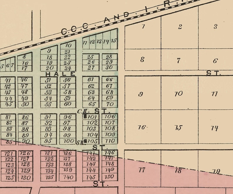 1875 Town Map of Ridgeway Logan County Ohio - Etsy
