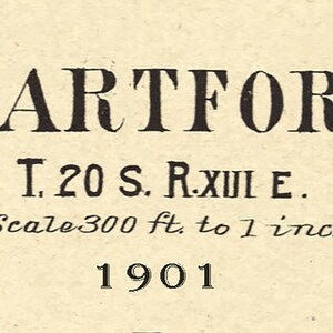 1901 Town Map of Hartford Kansas - Etsy